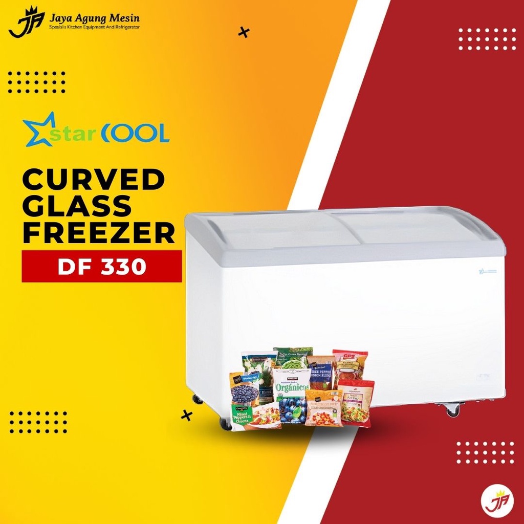 Jual STARCOOL DF-330 Sliding Curved Glass Freezer With Led & Thermometer | Shopee Indonesia