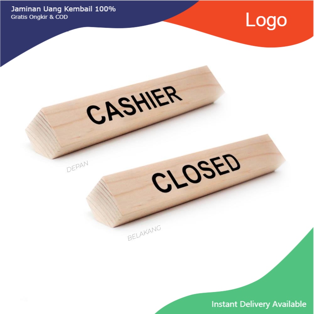 Jual sign system cashier - penanda meja kasir - cashier - closed ...