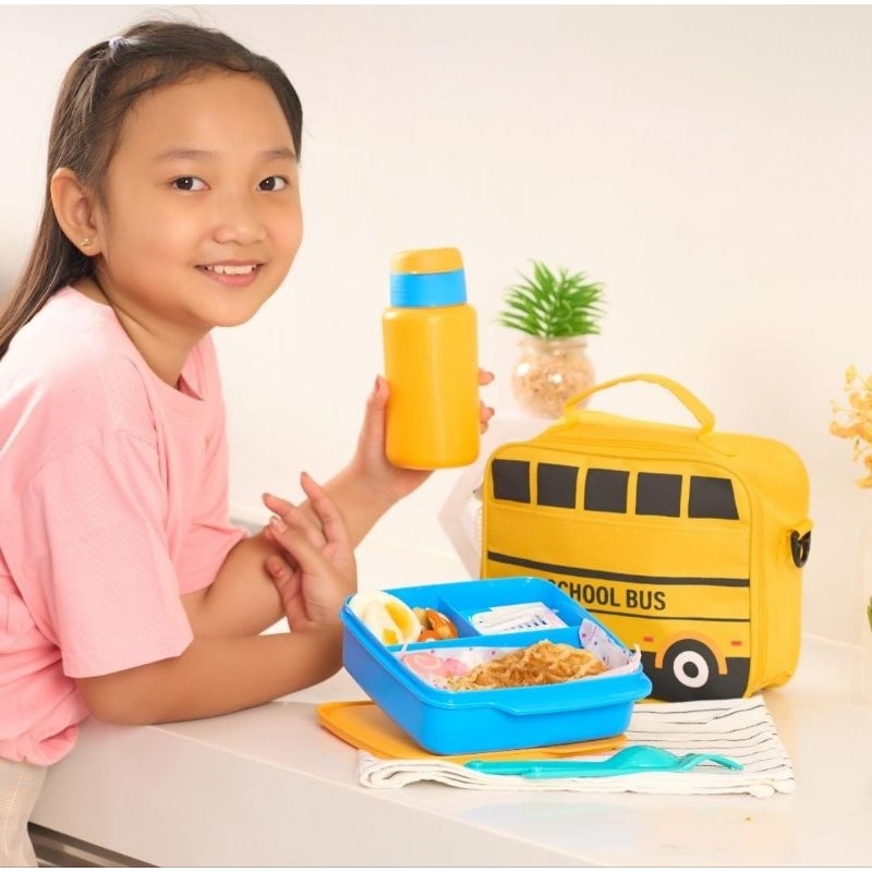 Jual LUNCH BAG SCHOOL BUS SET SCHOOL BUS SET OF 4 PCS / Kotak makan ...