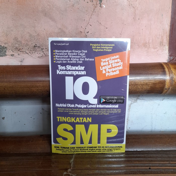 Jual ORIGINAL BUKU Tes Standar Kemampuan IQ Tingkatan SMP Meningkatkan ...