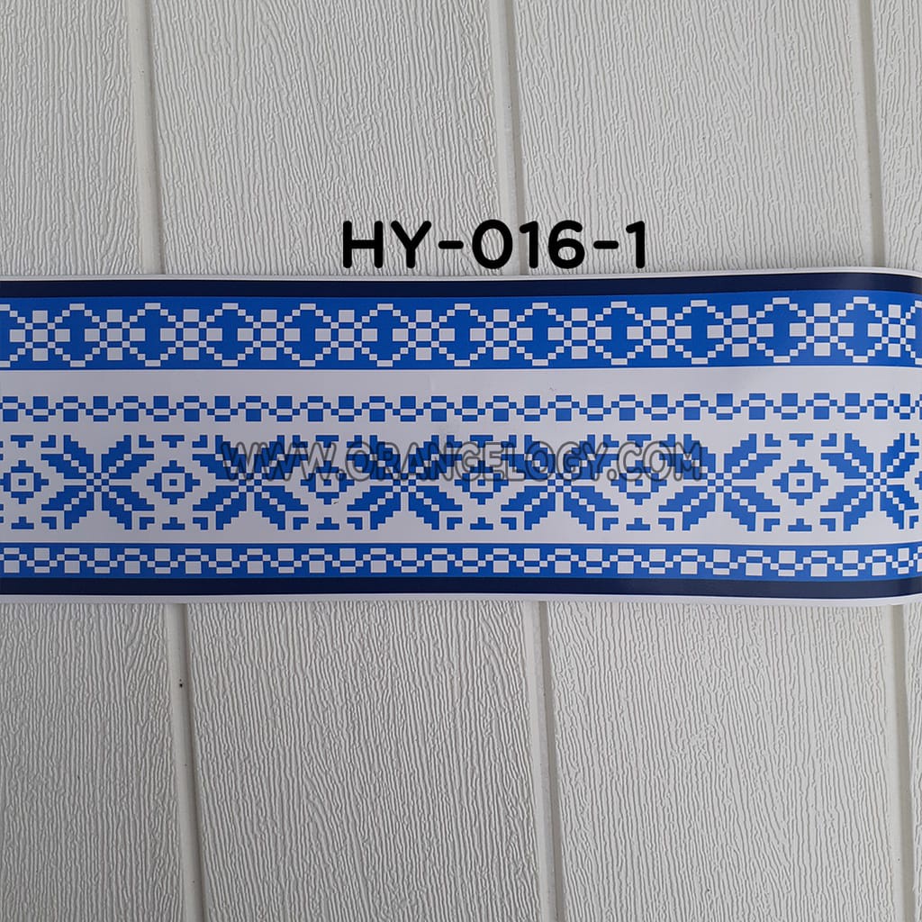 Jual Wallpaper Stiker Border Motif Bunga Merah Hitam Biru List Border ...