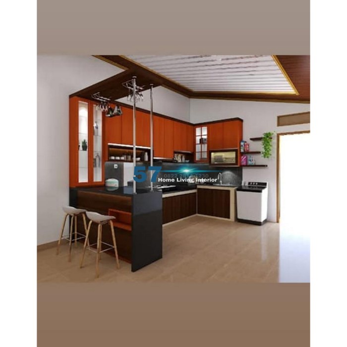 Jual Lemari Dapur Kitchen Set Minimalis Bahan Multiplek HPL Free Desain ...