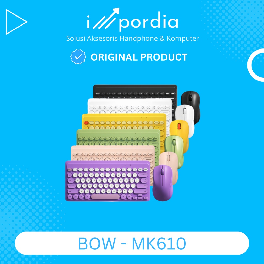 Jual BOW MK610 keyboard mouse wireless set minimalis untuk kantor ...