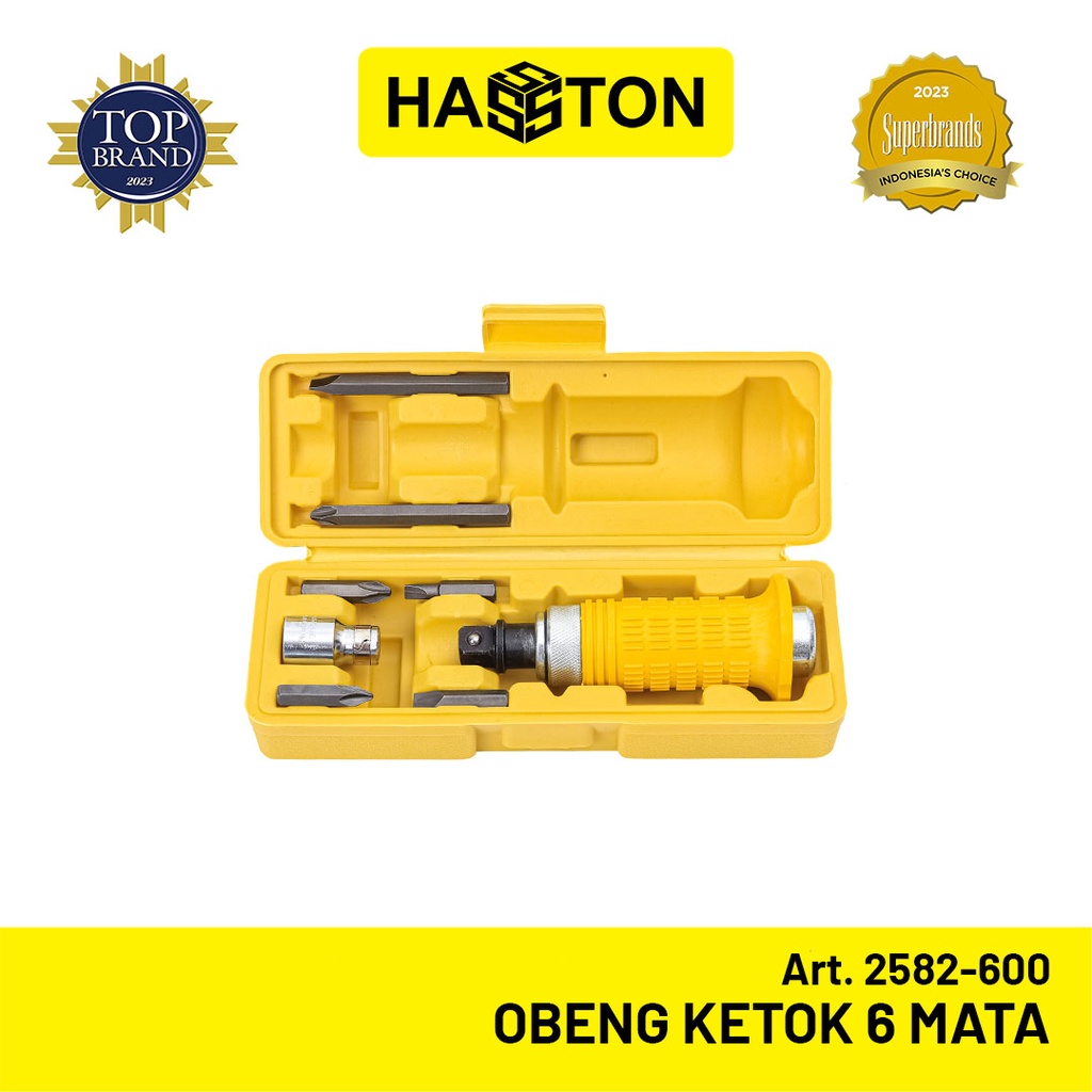 Jual HASSTON Obeng Ketok 6 Mata / Impact Driver Set 1/2'' (2582-600 ...