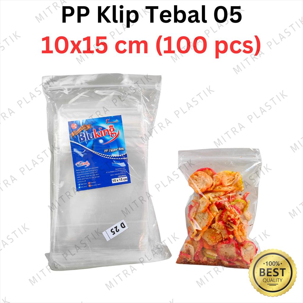 Jual Plastik PP Klip 10x15 Tebal 50 Micron Kemasan Snack BluKing Zip ...