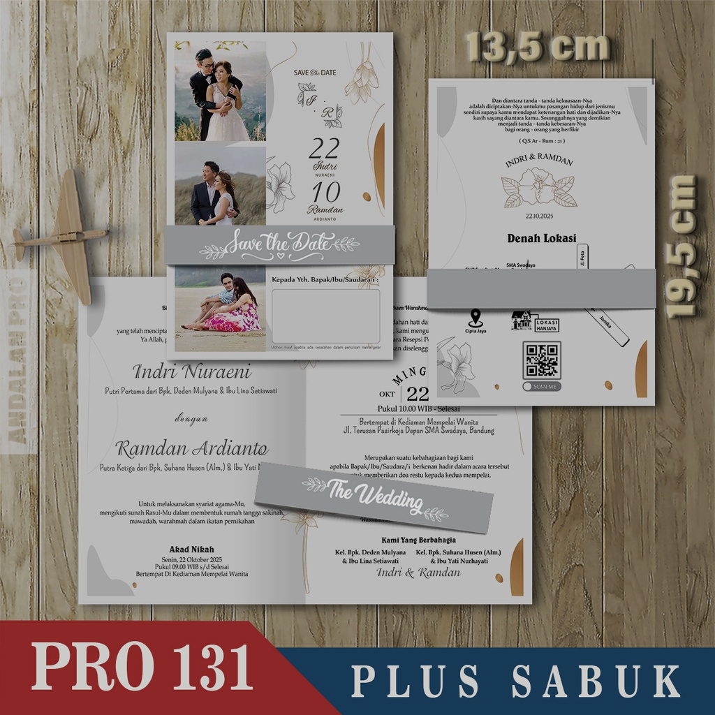 Jual Pro 131 Plus Foto & Sabuk - Cetak Undangan Color / Berwarna Lipat ...