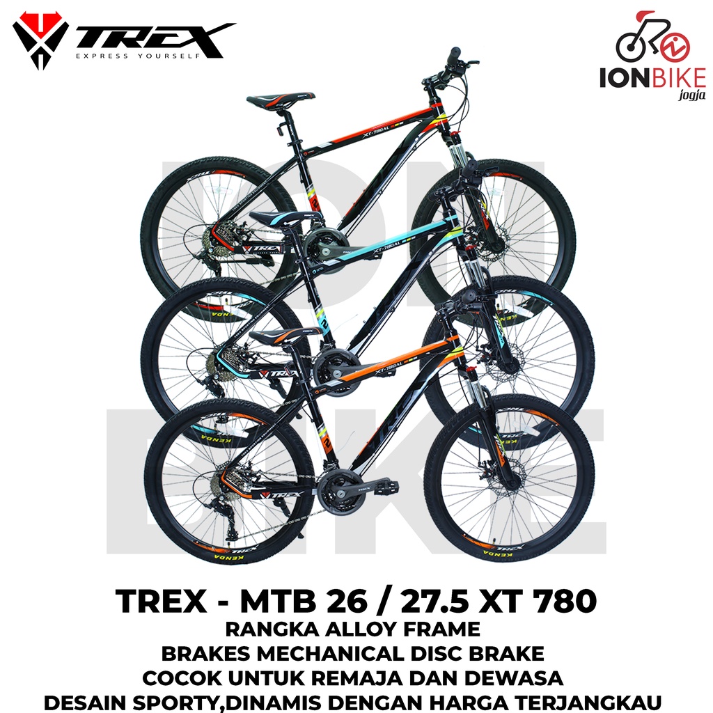 Jual Sepeda MTB 26 27.5 Trex XT780 9 Speed Alloy Gunung Dewasa Anak SMP ...
