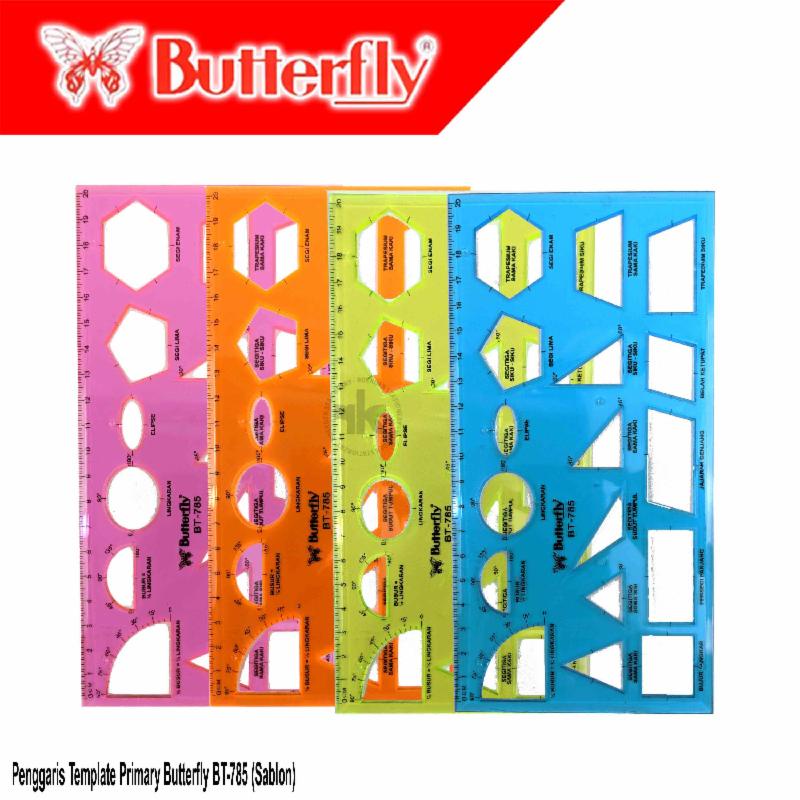 Jual Butterfly Template Ruler Penggaris Sablon Kotak Primary BT-785 ...