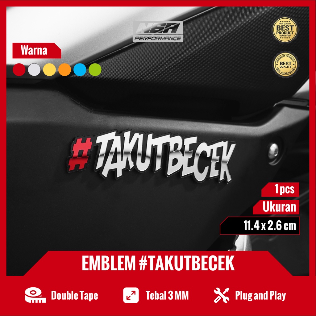 Jual NSA 1PCS EMBLEM TAKUT BECEK LOGO #TAKUTBECEK BUKAN STICKER ATAU ...