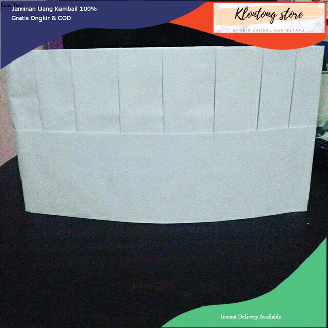 Jual topi koki kertas pendek 15cm isi 10pcs / cook hat paper | Shopee ...