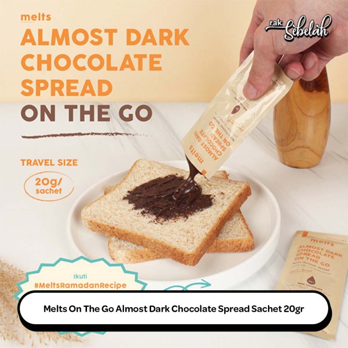 Jual Melts On The Go Almost Dark Chocolate Spread Sachet 20gr Selai ...