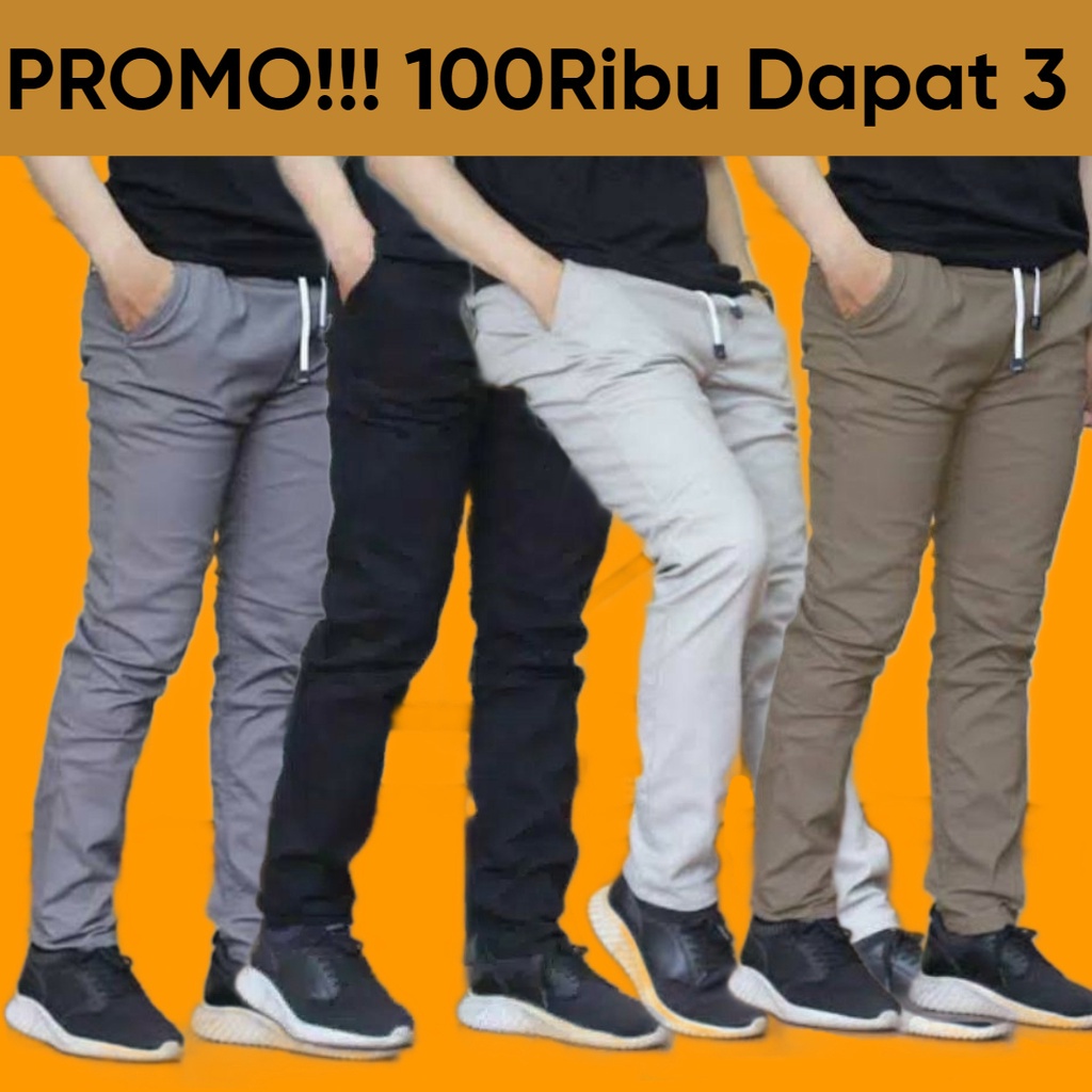 Jual 100 Ribu Dapat 3 Celana Chinos Panjang Pria Dewasa | Shopee Indonesia Jual 100 Ribu Dapat 3 Celana Chinos Panjang Pria Dewasa | Shopee Indonesia