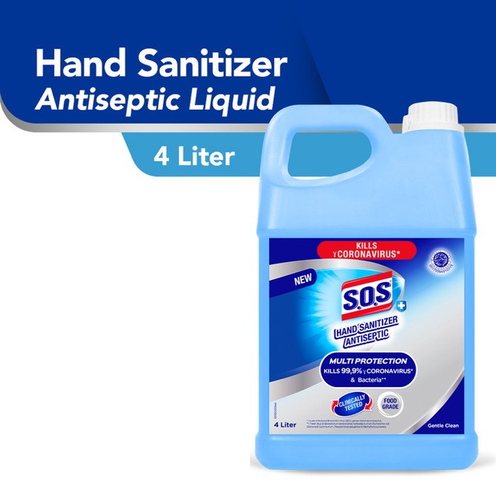 Jual SOS Hand Sanitizer Antiseptic Jerigen 4 Liter | Shopee Indonesia