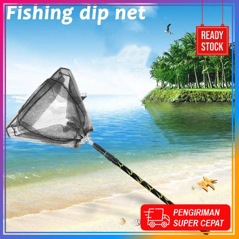 Jual PROMO Jaring Pancing Ikan Fishing Net Triangle Shape with Rod 1.5M ...