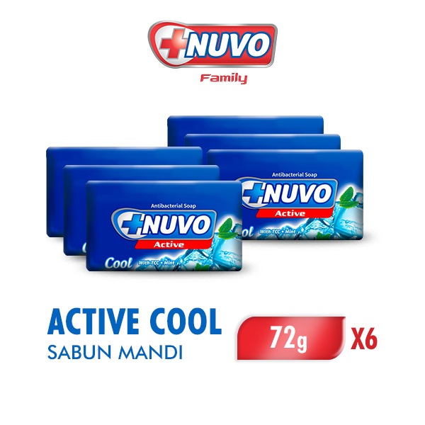 Jual NUVO ACTIVE BAR SOAP ACTIVE COOL 72GR x 6 Pcs | Shopee Indonesia
