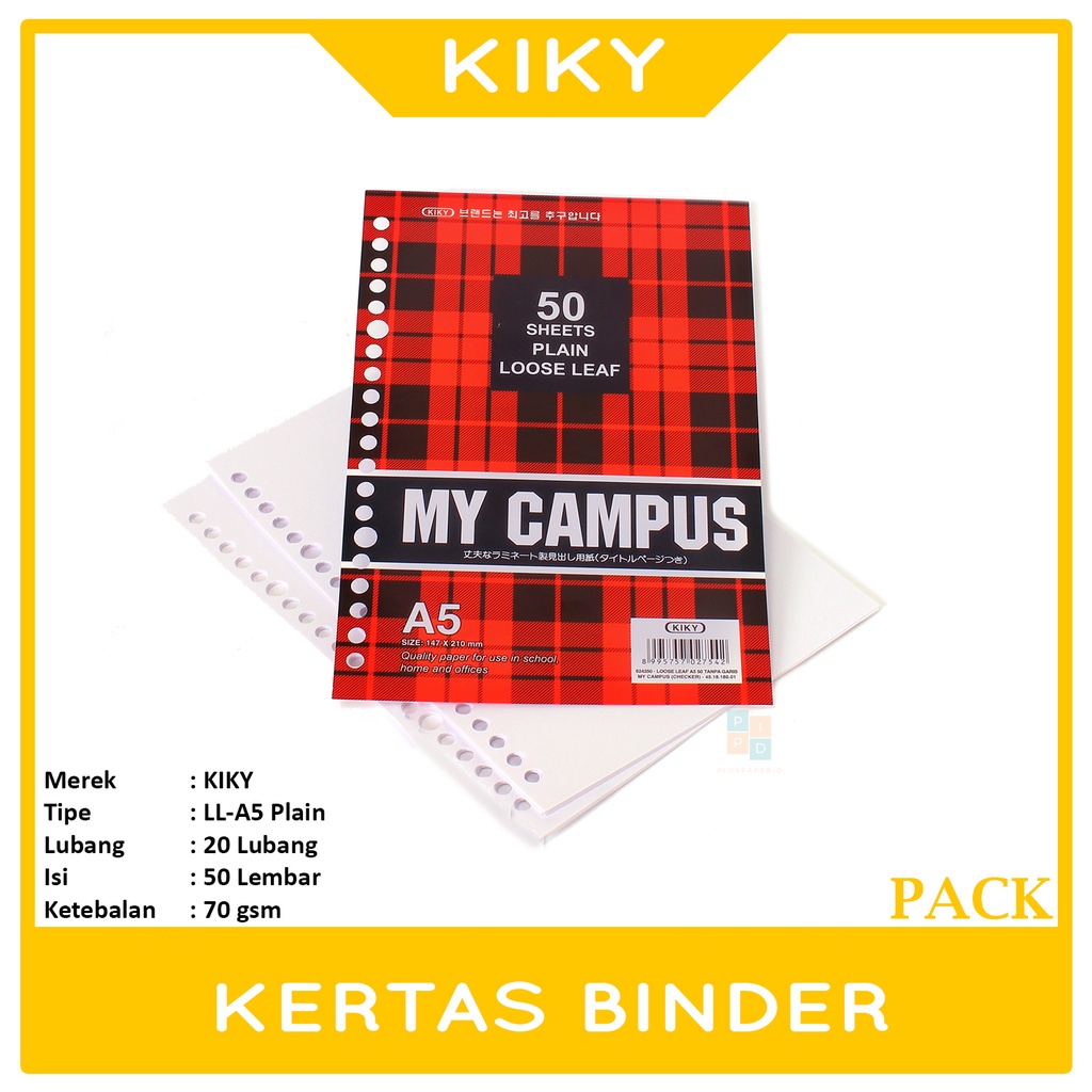 Jual KIKY - Loose Leaf A5 50 Lembar Polos - Pack | Shopee Indonesia