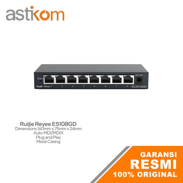 Jual Ruijie Reyee RG ES108GD 8-Port Gigabit Unmanaged Metal Switch ...