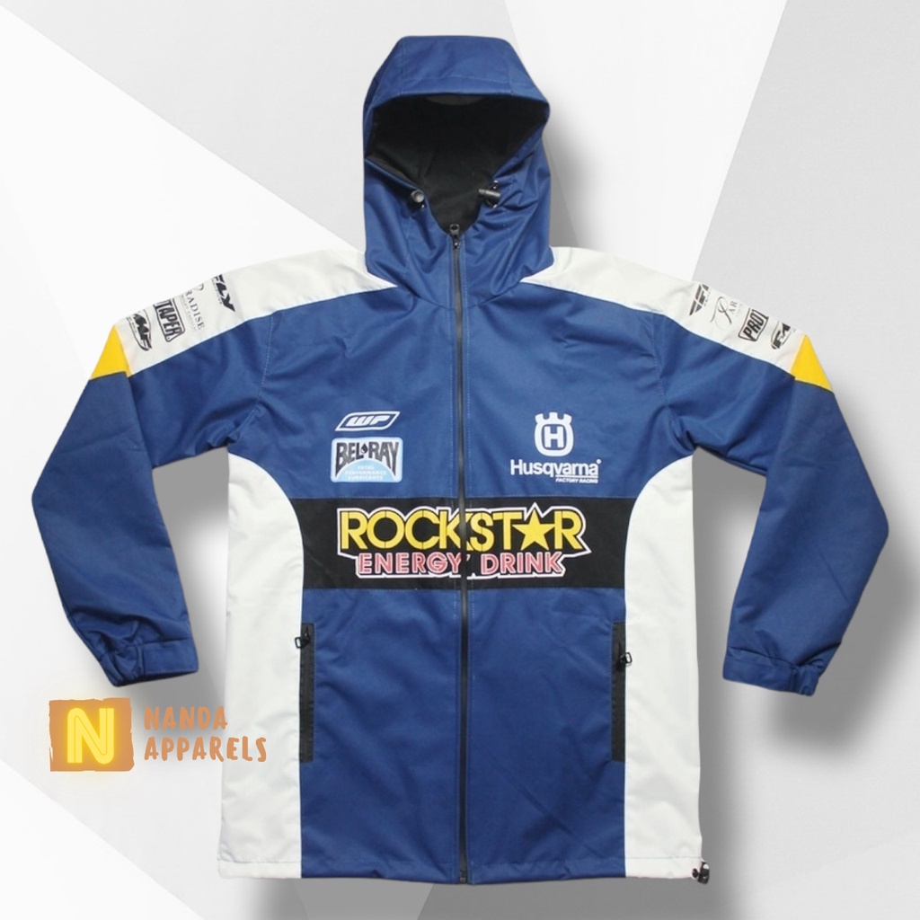 Jual PARACHUTE JACKET jaket Husqvarna Rockstar Jaket Parasut Waterproof ...