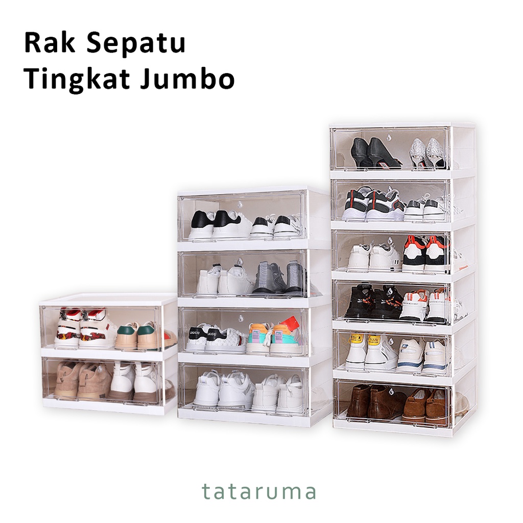 Jual TATARUMA Kutsu - Rak Sepatu Susun Tingkat Jumbo Lipat Tutup Magnet ...