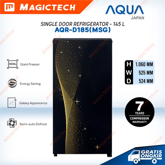 Jual KULKAS AQUA 1 PINTU AQR-D185-MSG / AQR-D185 GIANT FREEZER - 145L | Shopee Indonesia