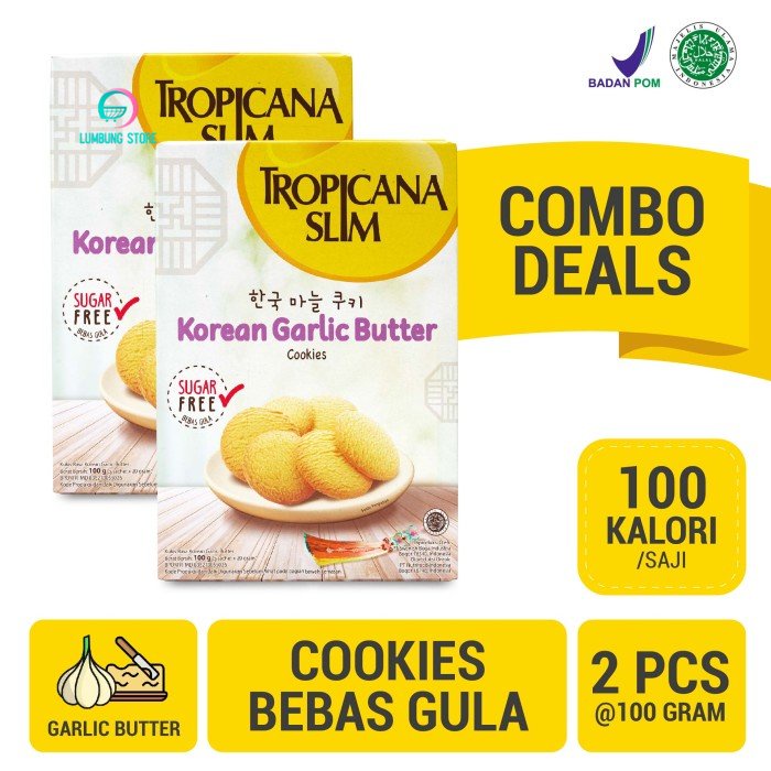 Jual Twin Pack: Tropicana Slim Korean Garlic Butter Cookies (5 Sch ...
