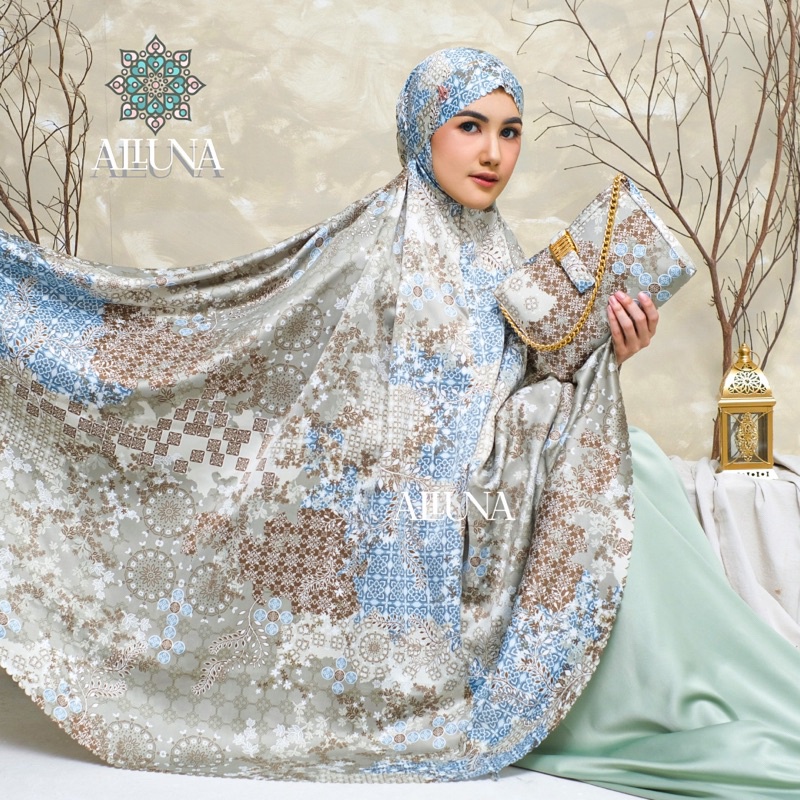 Jual ALLUNA - Mukena Dewasa Motif 3in1 Silk Mewah Lafaya Series | Shopee Indonesia