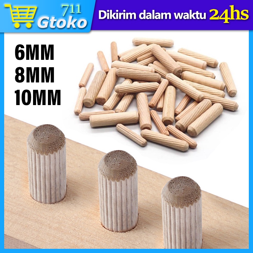 Jual Dowel Pin Kayu Dowel Pen Wood 6 X 40 MM / 8 X 40 MM / 10 X 60 MM ...