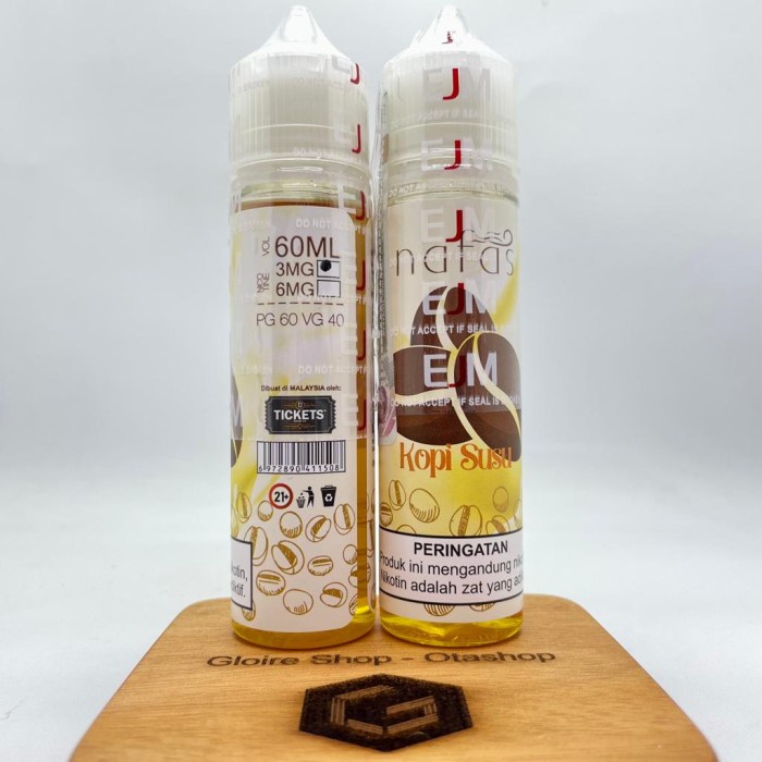 Jual EJM Nafas KOPI SUSU 60ml Freebase by Tickets Brew 3mg 6mg Liquid ...