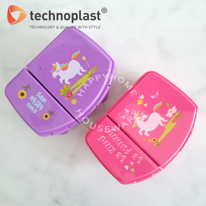 Jual TECHNOPLAST FunnyCorn Baby Sealware 660ml |Double Lock Lunch Box ...