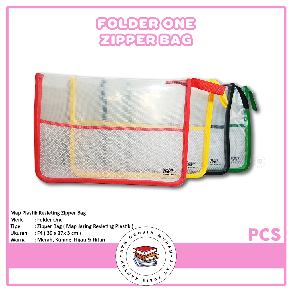 Jual FOLDER ONE - Map Plastik Zipper Bag Ukuran Folio - Pcs | Shopee ...