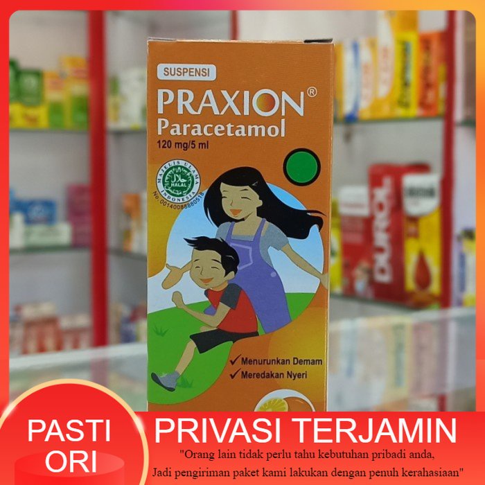 Jual Praxion syr 60ml / Obat Sirup Demam Praksion / Obat Panas Anak ...