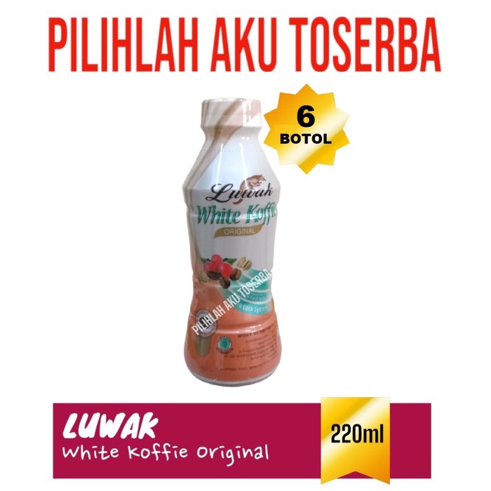 Jual Kopi LUWAK WHITE KOFFIE 220 ml - ( HARGA 6 botol ) | Shopee Indonesia