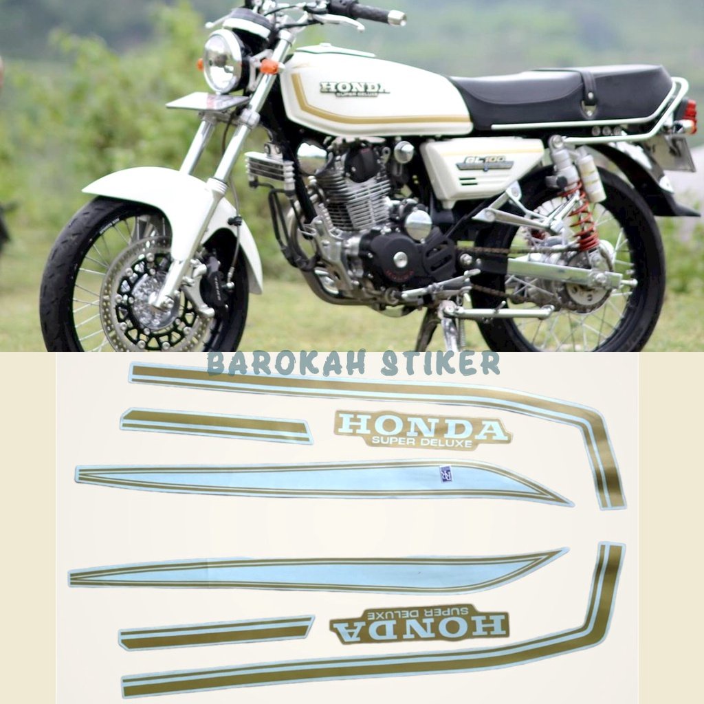 Jual Striping Stiker Polet list motor honda gl 100 gl100 Gold Emas ...