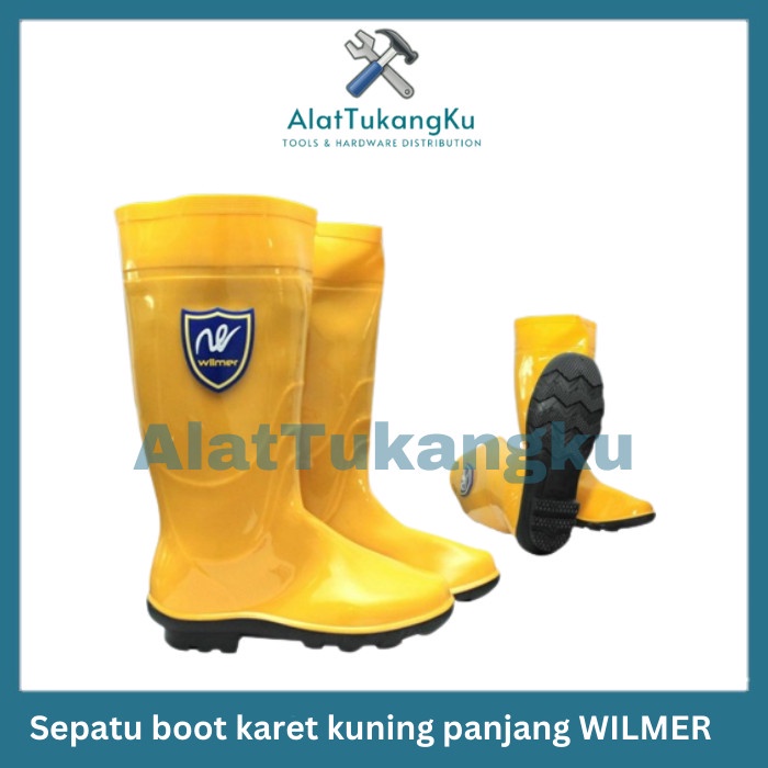 Jual Sepatu boot safety karet kuning panjang WILMER sepatu proyek bot ...
