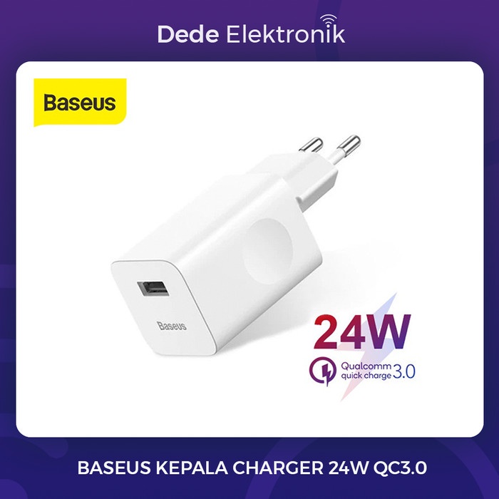 Jual Baseus Kepala Charger Adapter 24W Quick Charge QC3.0 | Shopee Indonesia