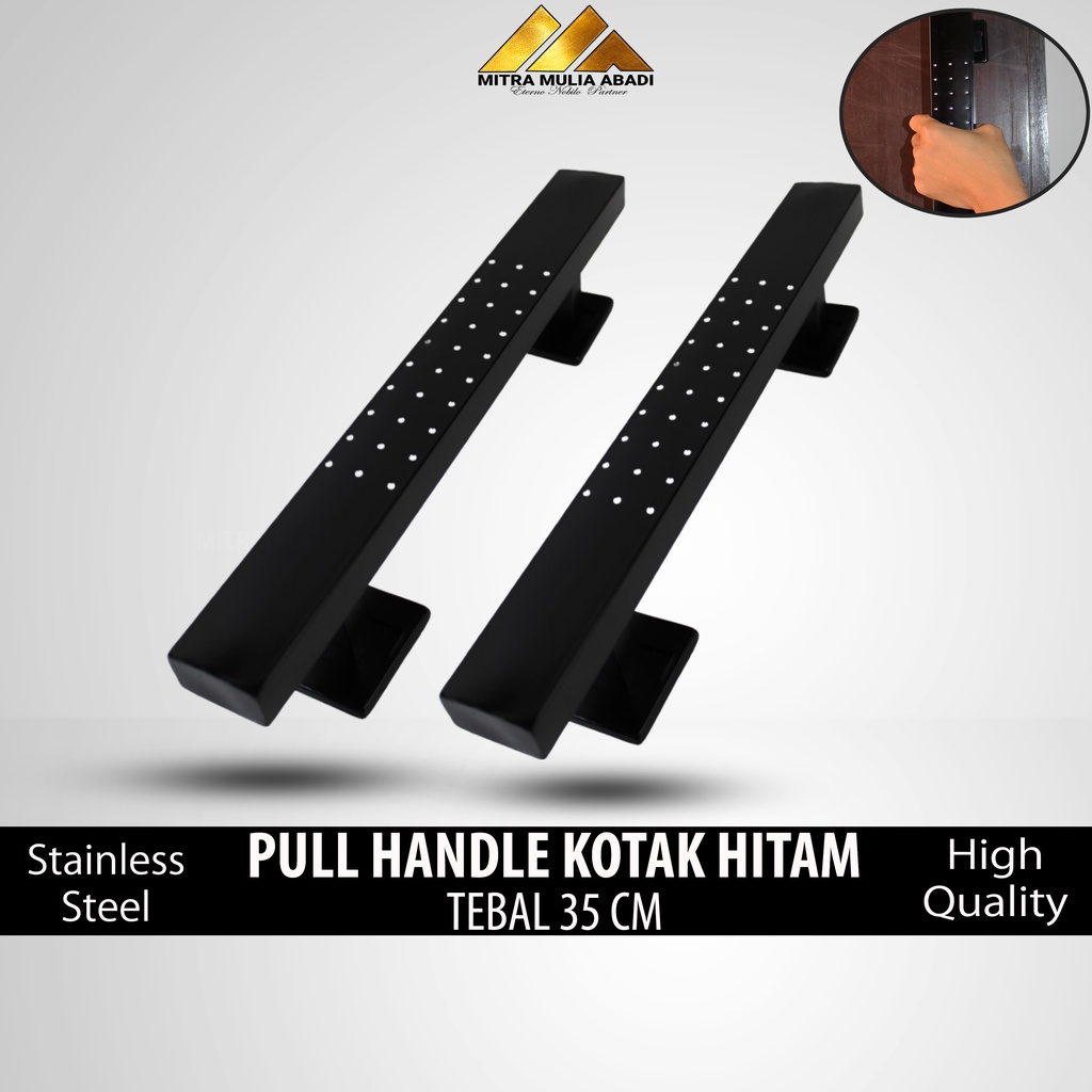 Jual Pull Handle Pintu Rumah Kotak Hitam 35 cm l Tarikan Dua Pegangan l ...