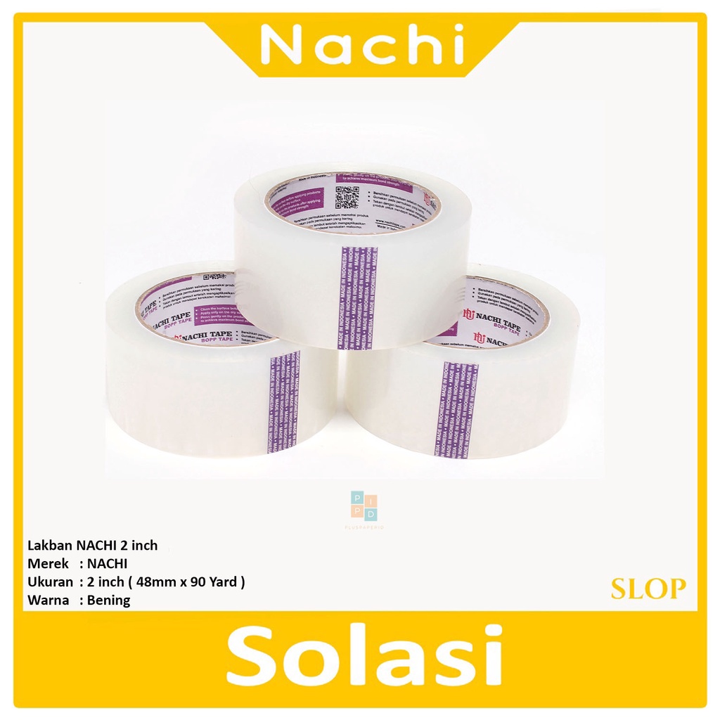 Jual NACHI - Lakban OPP Bening 2 Inch - 48mm x 90 Yard - Roll | Shopee Indonesia