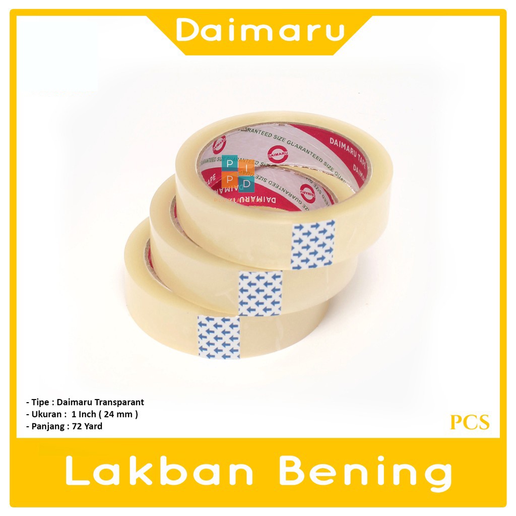 Jual DAIMARU - Lakban - Varian Selotip - Isolasi 1 inch x 72yard - Roll ...