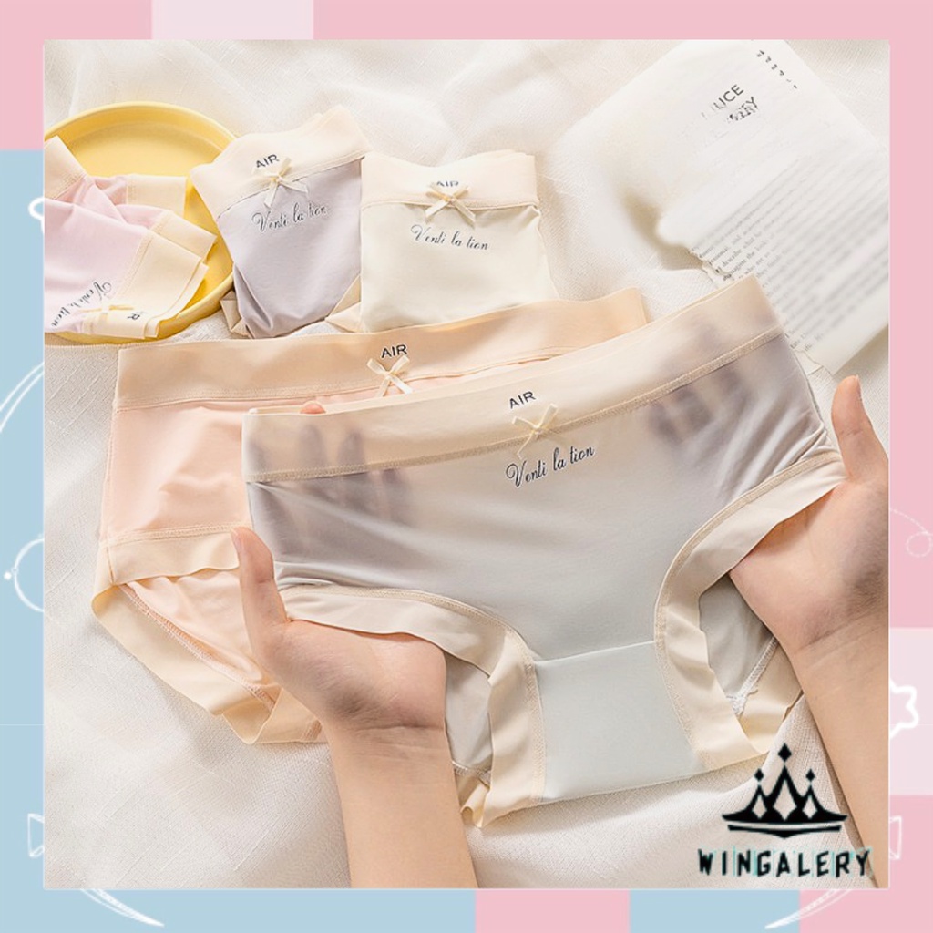 Jual WINGALERY Celana Dalam Fashion Wanita CD Seamless Ice Silk Lembut ...