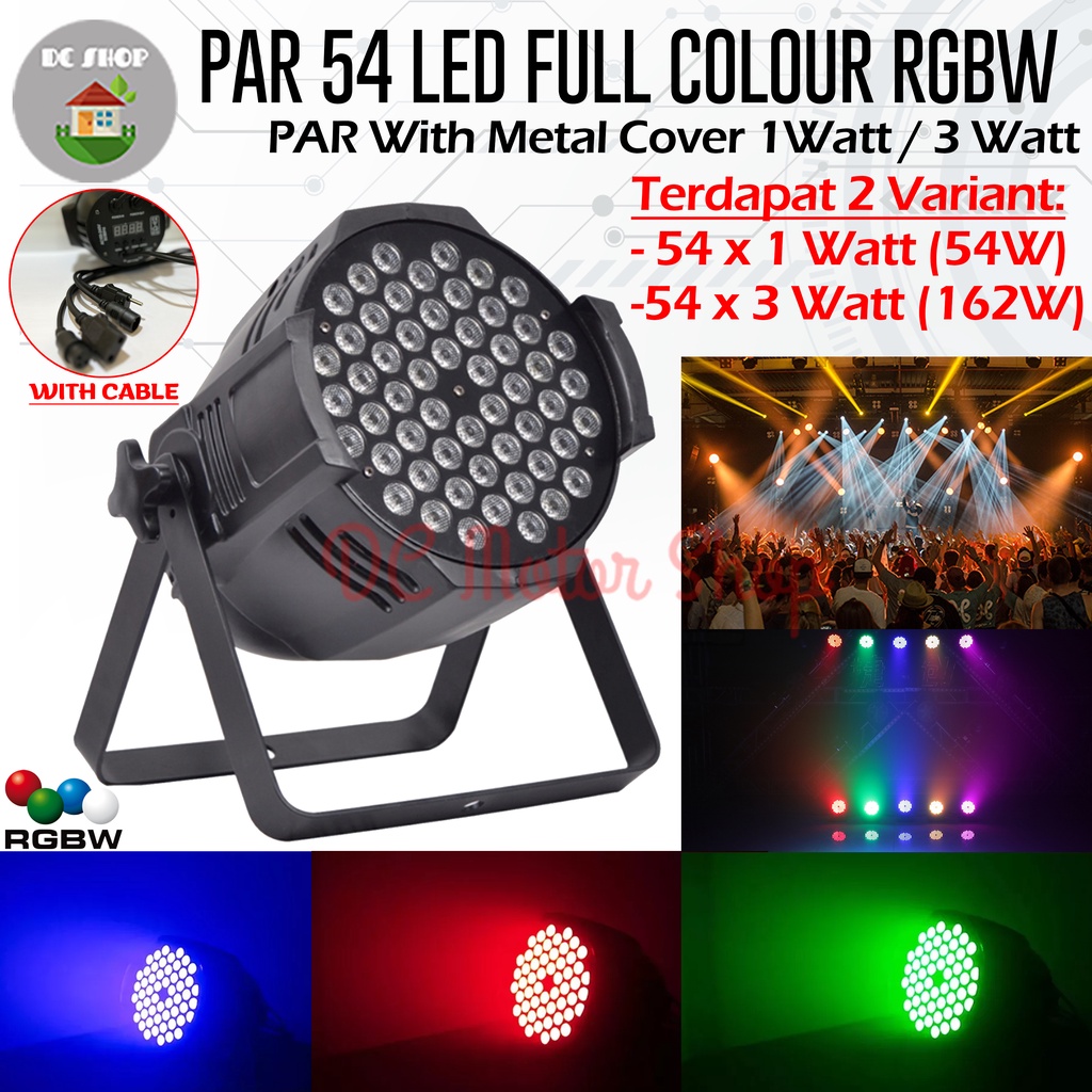 Jual Lampu Par LED 54 Mata RGBW Metal Cover / Lampu Panggung / Lampu ...