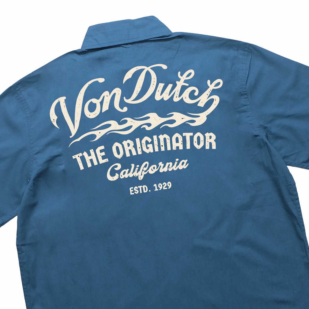Jual Von Dutch Workshirt 0866 Blue | Shopee Indonesia
