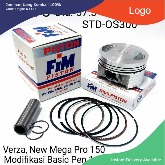 Jual FIM Piston Seher Kit New Mega Pro / Verza / CRF150 (50) 57,8mm / Komplit Set Ring | Shopee ...