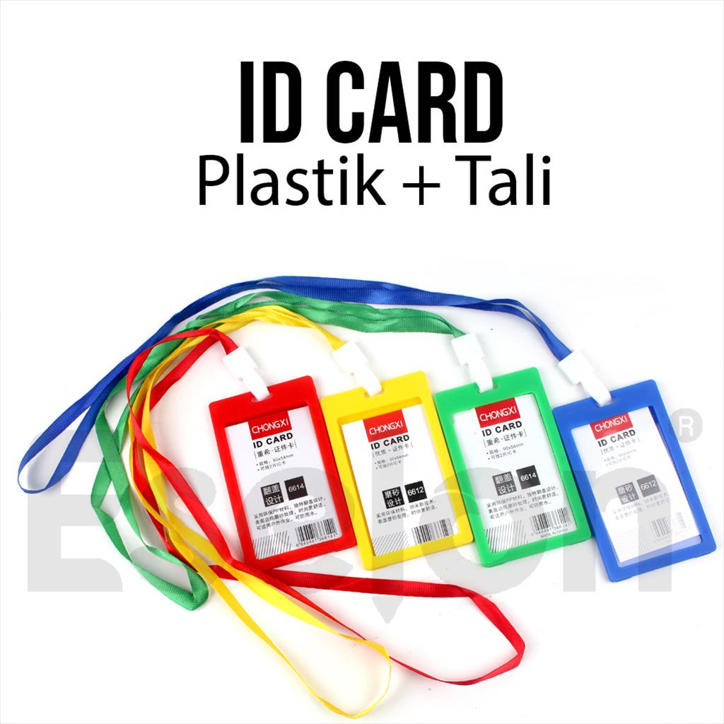 Jual 1buah Cantolan ID card B1 + Tali / Tempat ID card plastik+tali | Shopee Indonesia