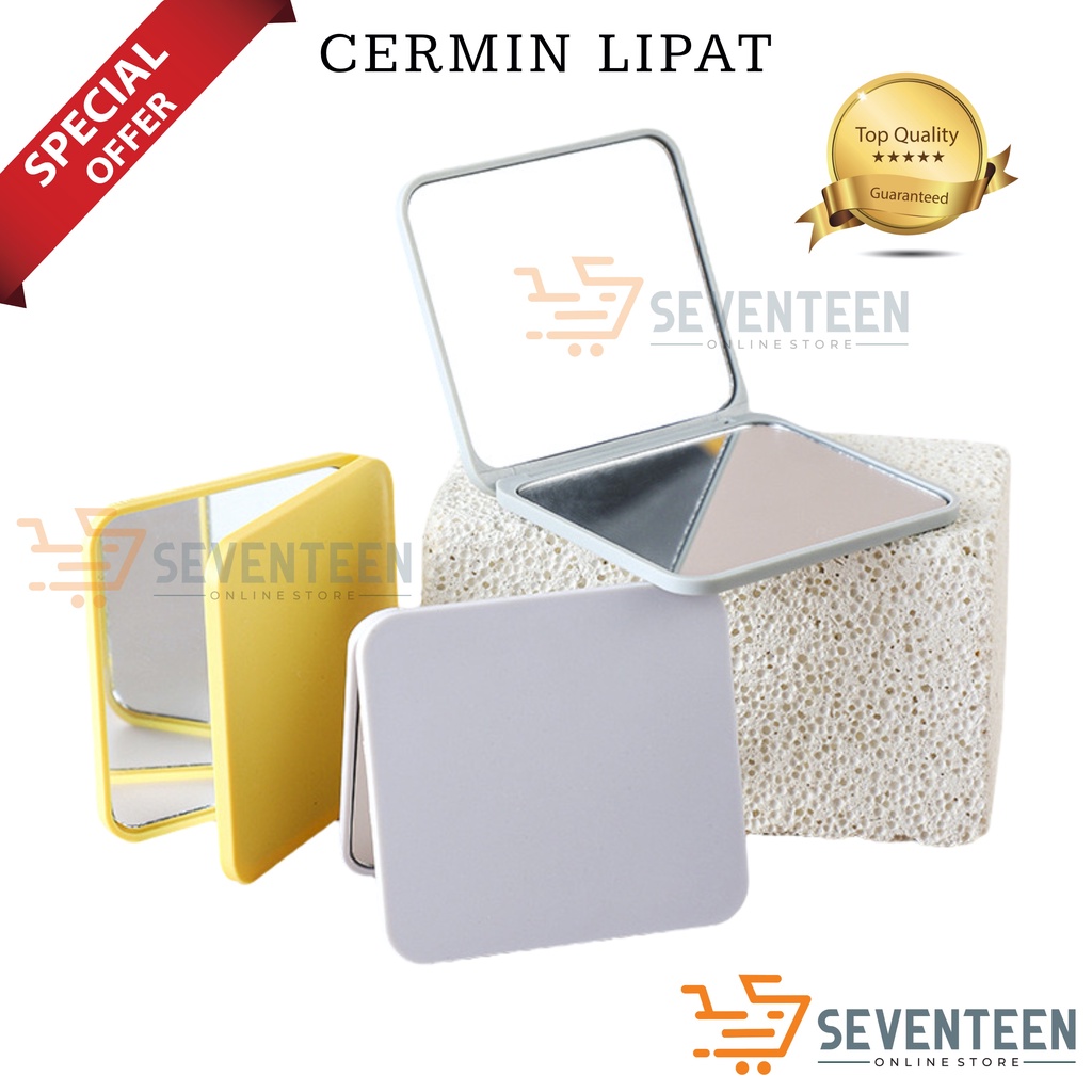 Jual SEVENTEEN CERMIN LIPAT PERSEGI 2IN1 SISI MINI PORTABLE KACA MAKEUP ...