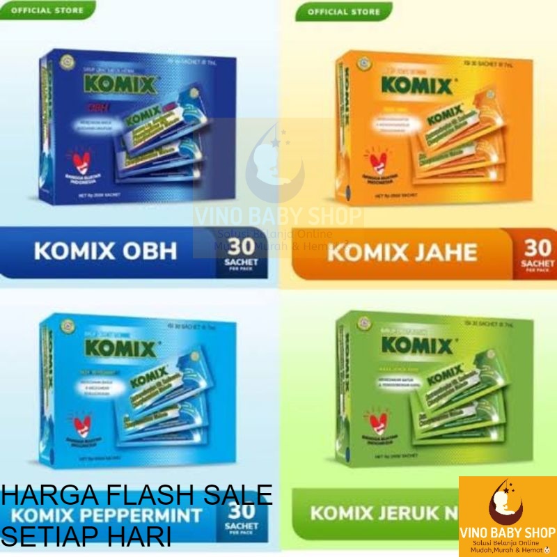 Jual KOMIX Syrup Box 30sachet Obat Batuk Dewasa dan Anak komik 7ml x 30 ...