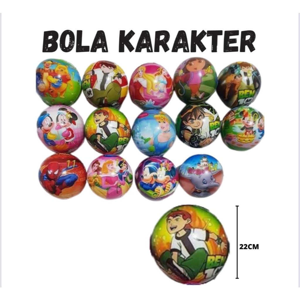 Jual MAINAN Bola Berbahan Karet ada Motif Berbagai Macam Karakter ...