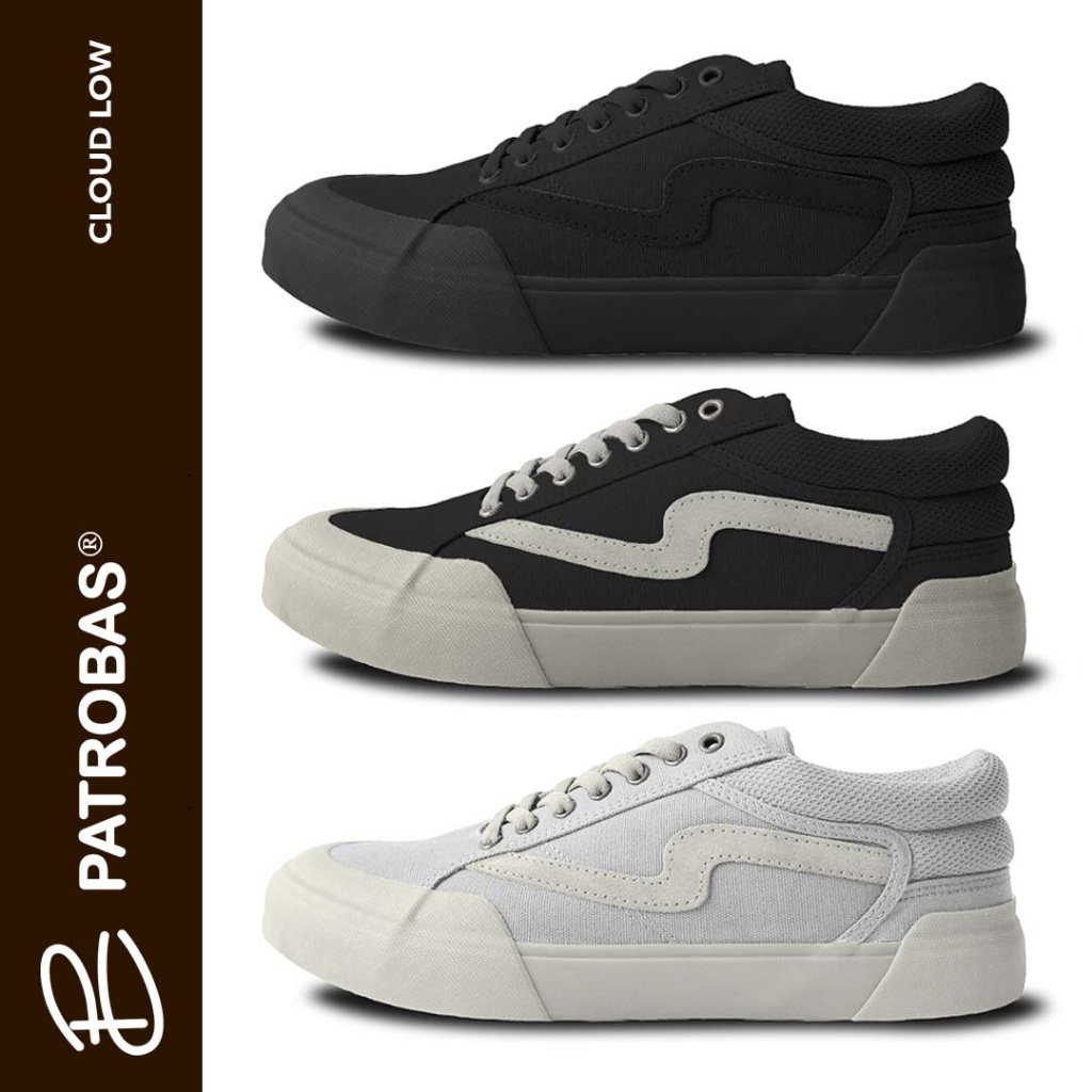 Jual SEPATU PATROBAS CLOUD LOW BLACK WHITE / ALL BLACK / OFF WHITE ...