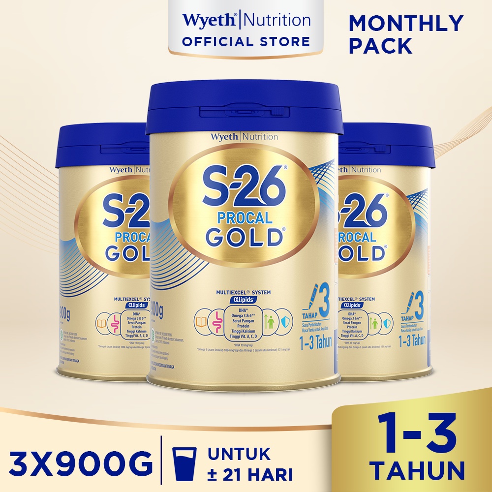 Jual S-26 Procal Gold Tahap 3 Vanila Susu Pertumbuhan Anak Usia 1-3 ...