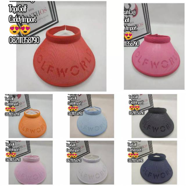 Jual FTH- Topi Caddy Golf Impor - Topi Lebar Anti Uv Merah - Hitam ...