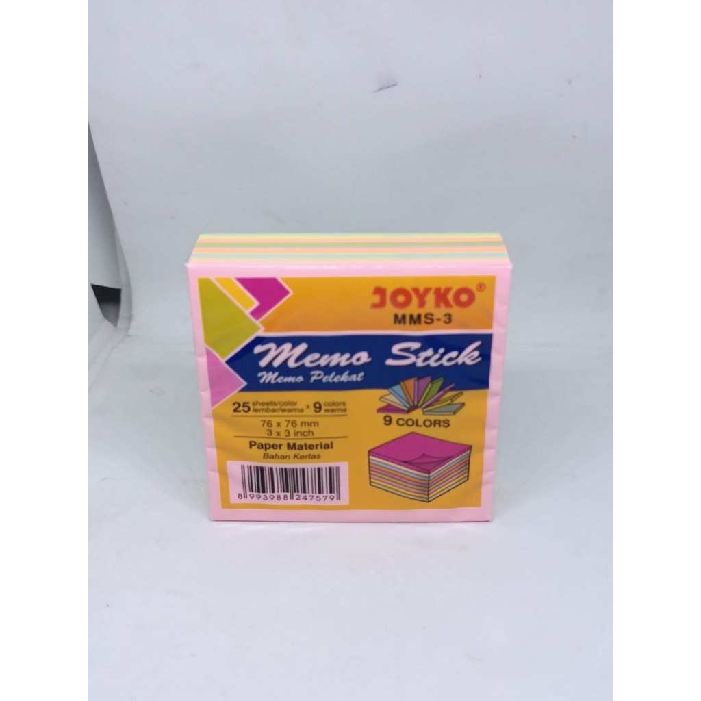 Jual KERTAS TEMPEL MEMO STICKY NOTES CATATAN WARNA WARNI MEREK JOYKO 1 ...